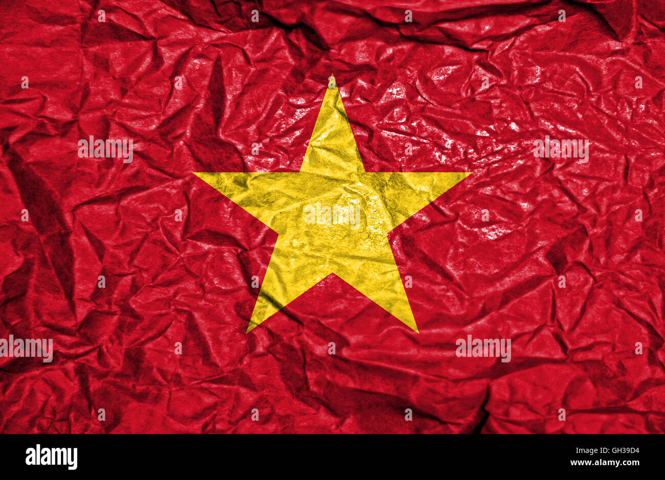 Vietnam vintage flag on old crumpled paper background Stock Photo - Alamy