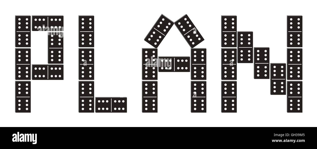 Word Plan made of dominoes. Vector illustration Stock Vector Image ...