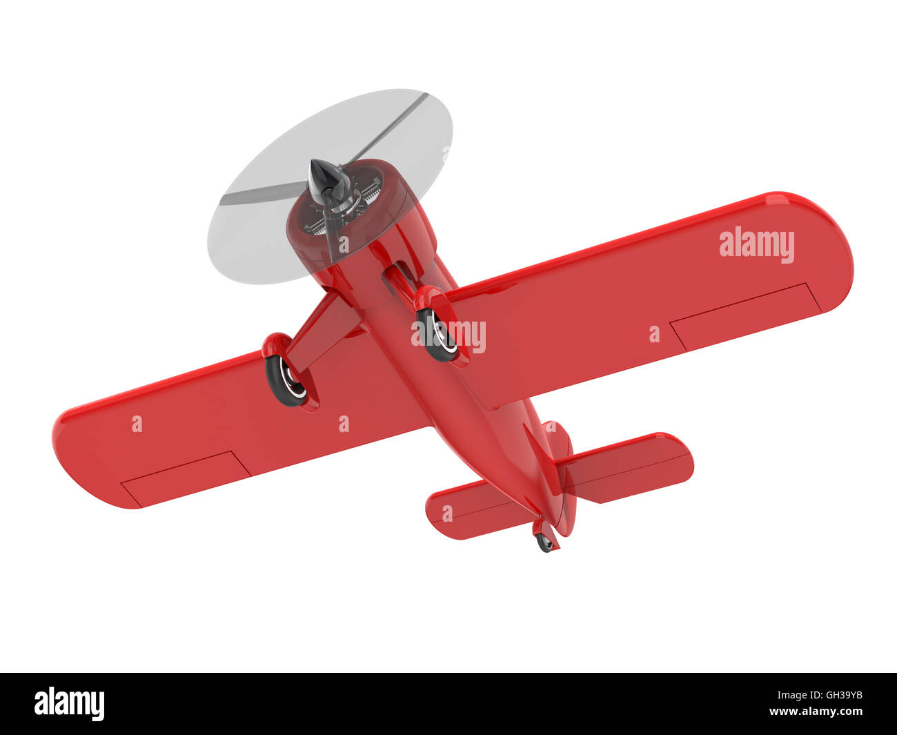 Propeller small plane isolated on white. 3D render Stock Photo - Alamy