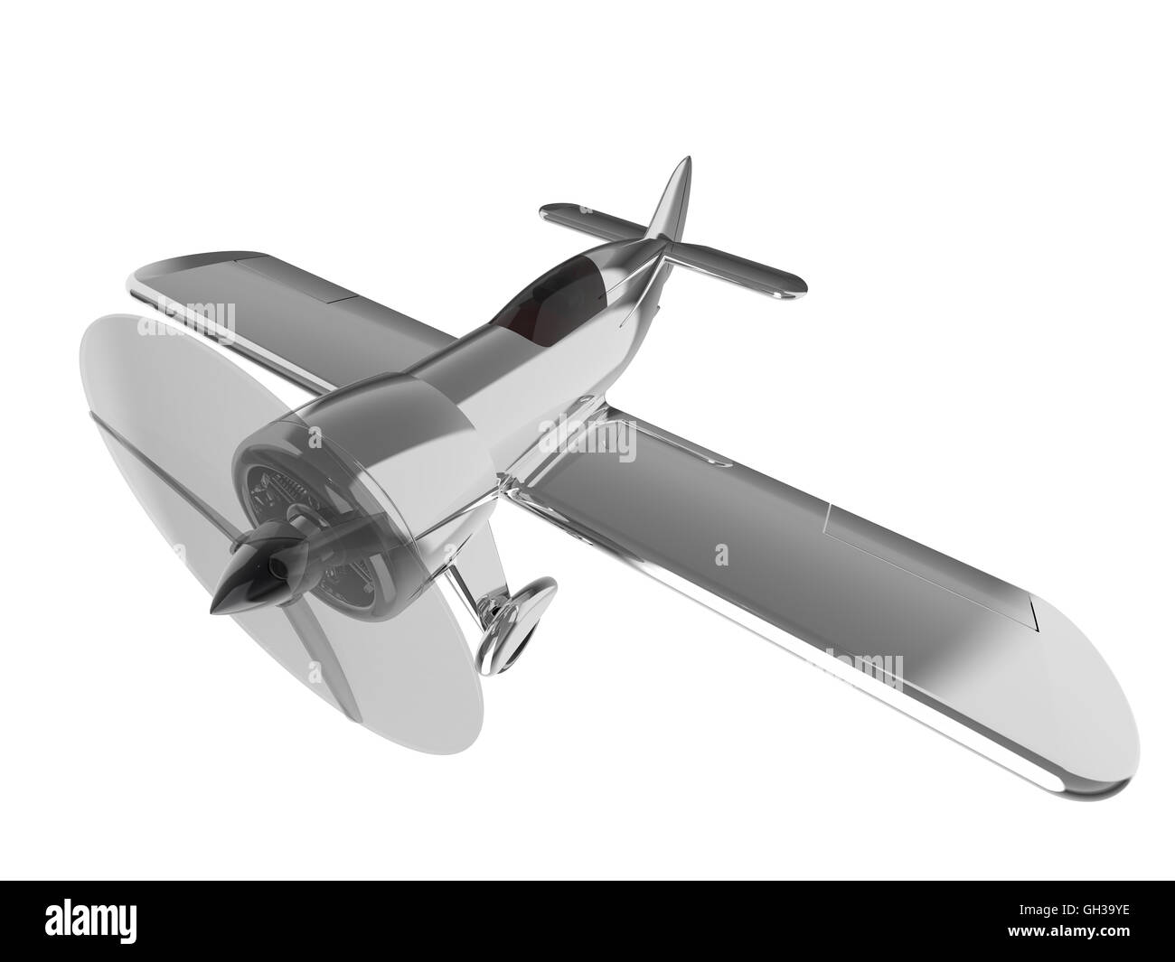 Propeller small plane isolated on white. 3D render Stock Photo - Alamy