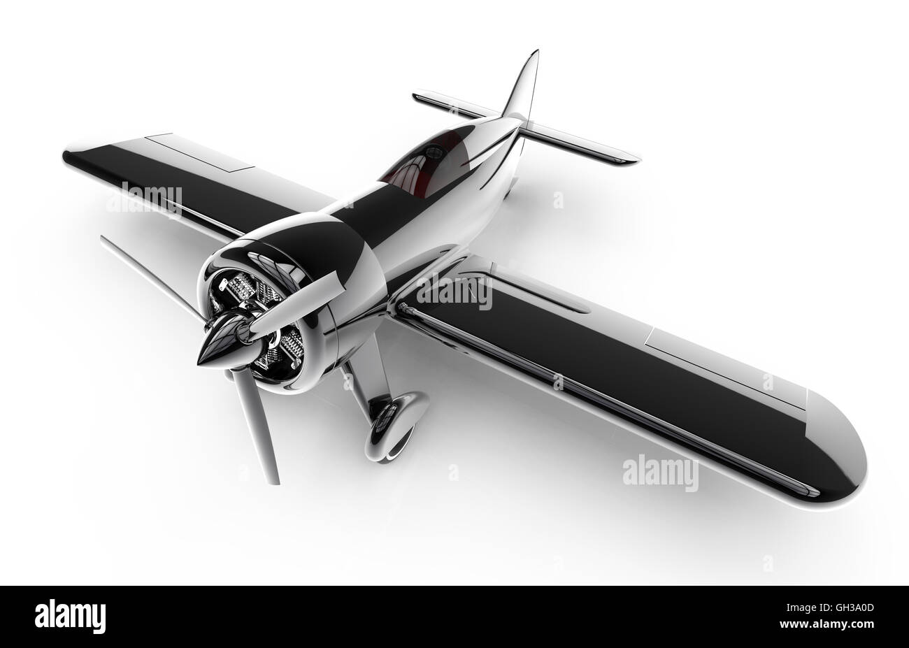 Propeller small plane isolated on white. 3D render Stock Photo - Alamy