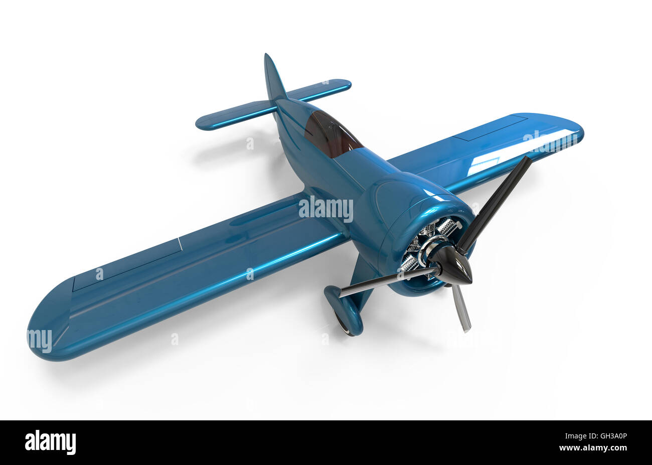 Propeller small plane isolated on white. 3D render Stock Photo - Alamy