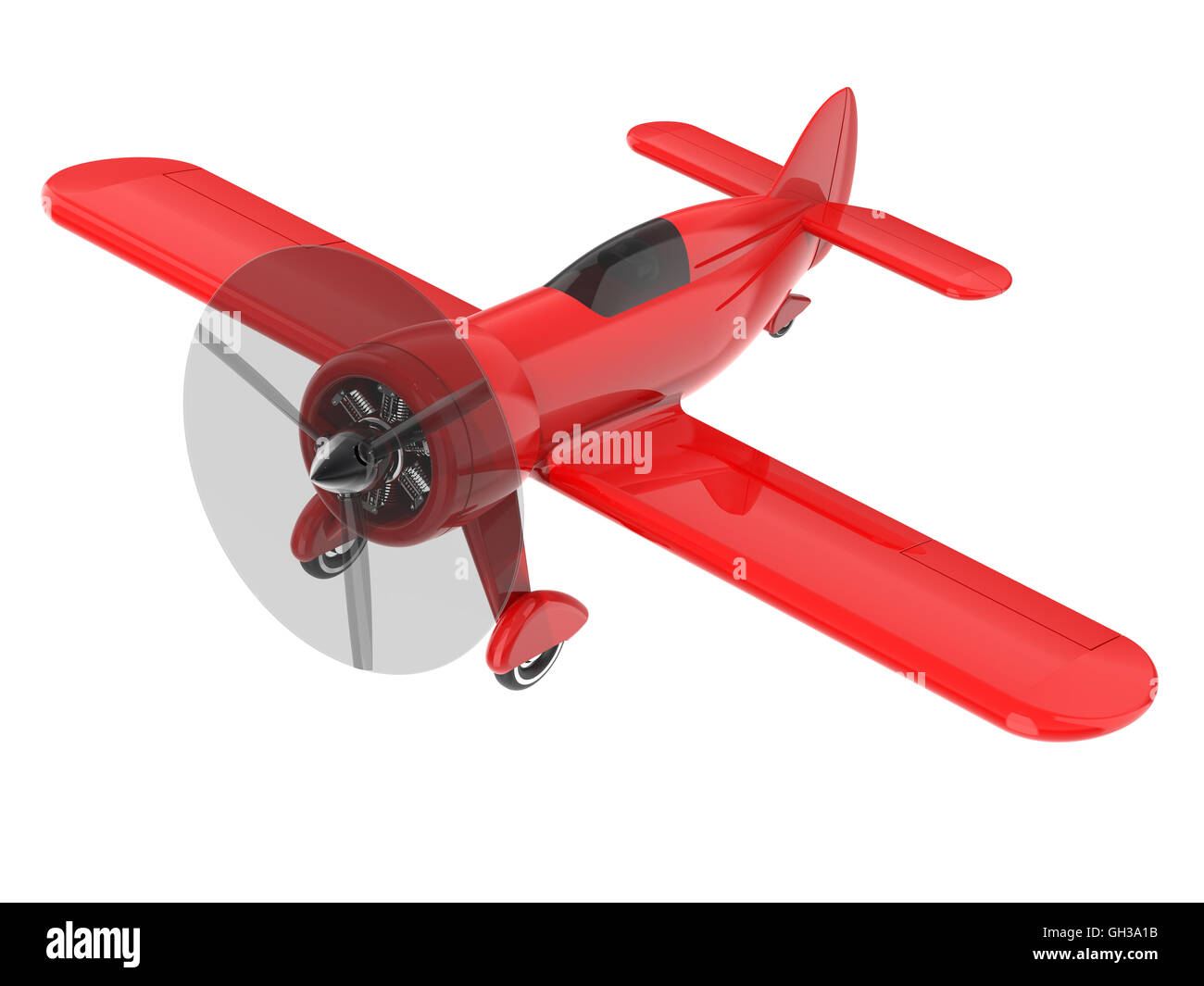 Propeller small plane isolated on white. 3D render Stock Photo - Alamy