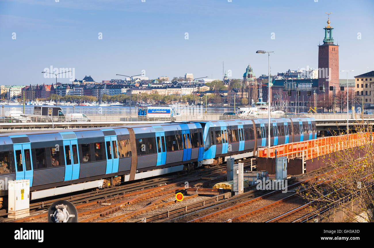 Stockholm, Sweden - May 4, 2016: Cityscape of Gamla Stan city district ...