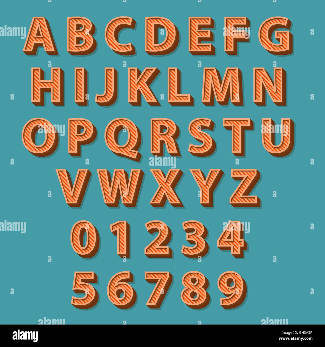 Retro style alphabet. Vector illustration Stock Vector Image & Art - Alamy