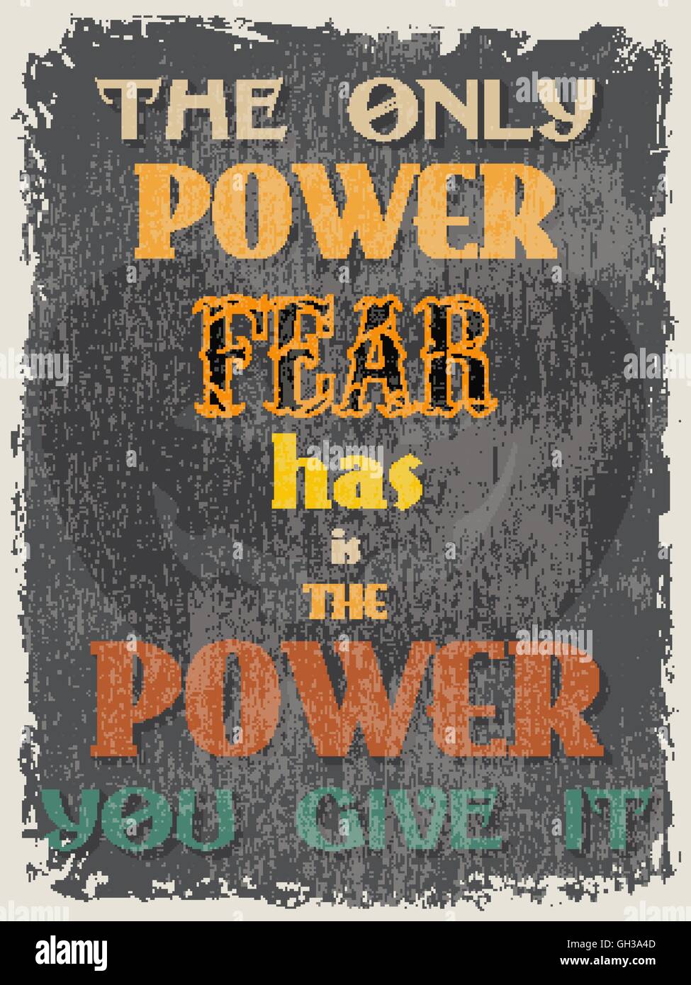 Retro Vintage Motivational Quote Poster. The Only Power Fear has is The ...