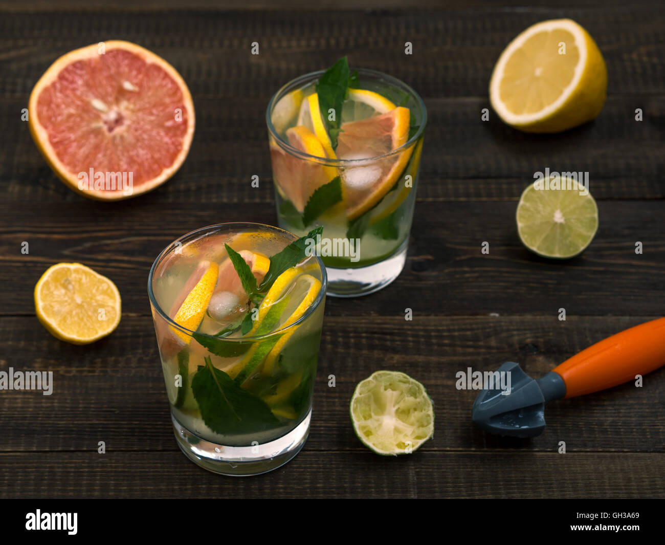 Citrus homemade lemonade, summer drink Stock Photo - Alamy