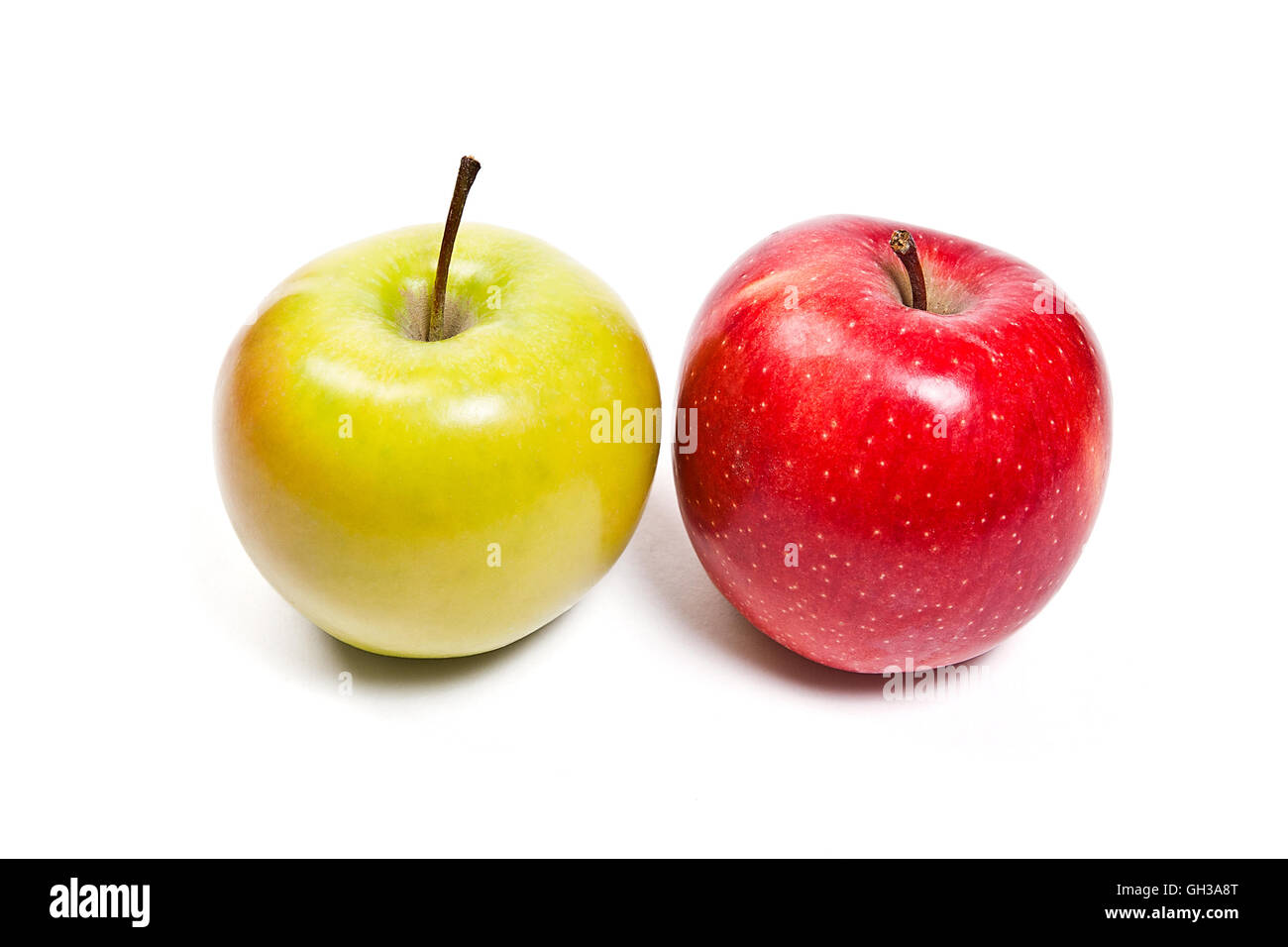 Single red apple and one green apple. With clipping path. Juicy ripe ...