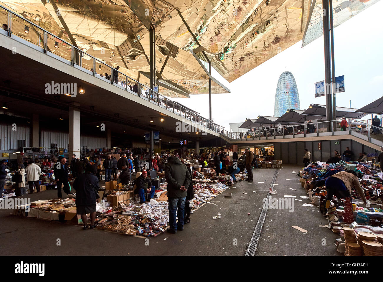 Inside of Mercat dels Encants Stock Photo - Alamy