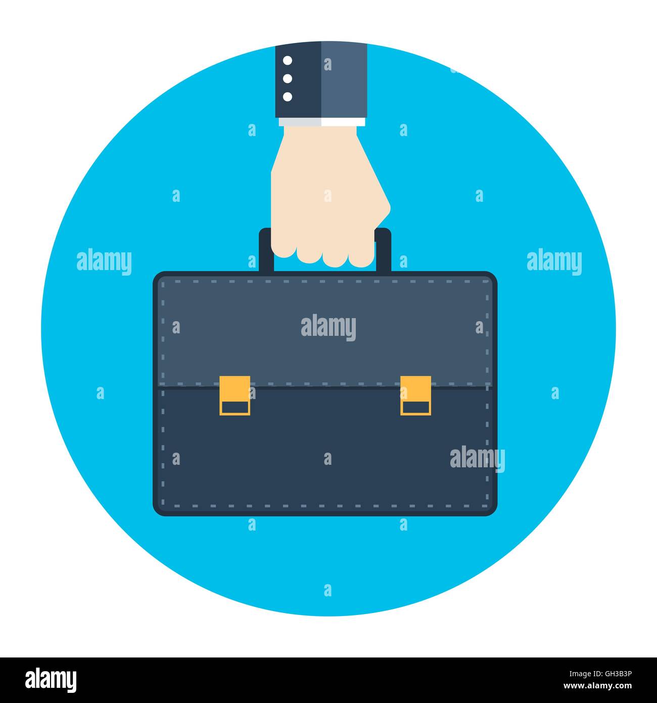 Portfolio Icon. Flat style illustration. Isolated in colored circle on ...