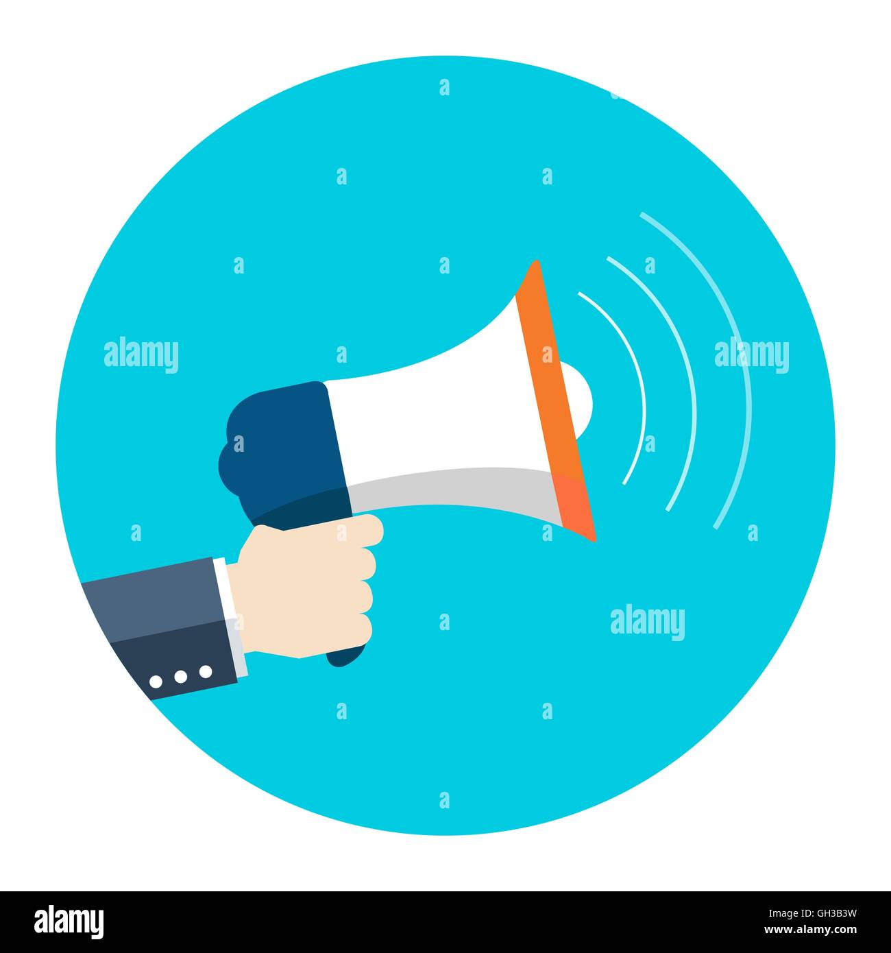 Promotion Icon. Flat style illustration. Isolated in colored circle on ...