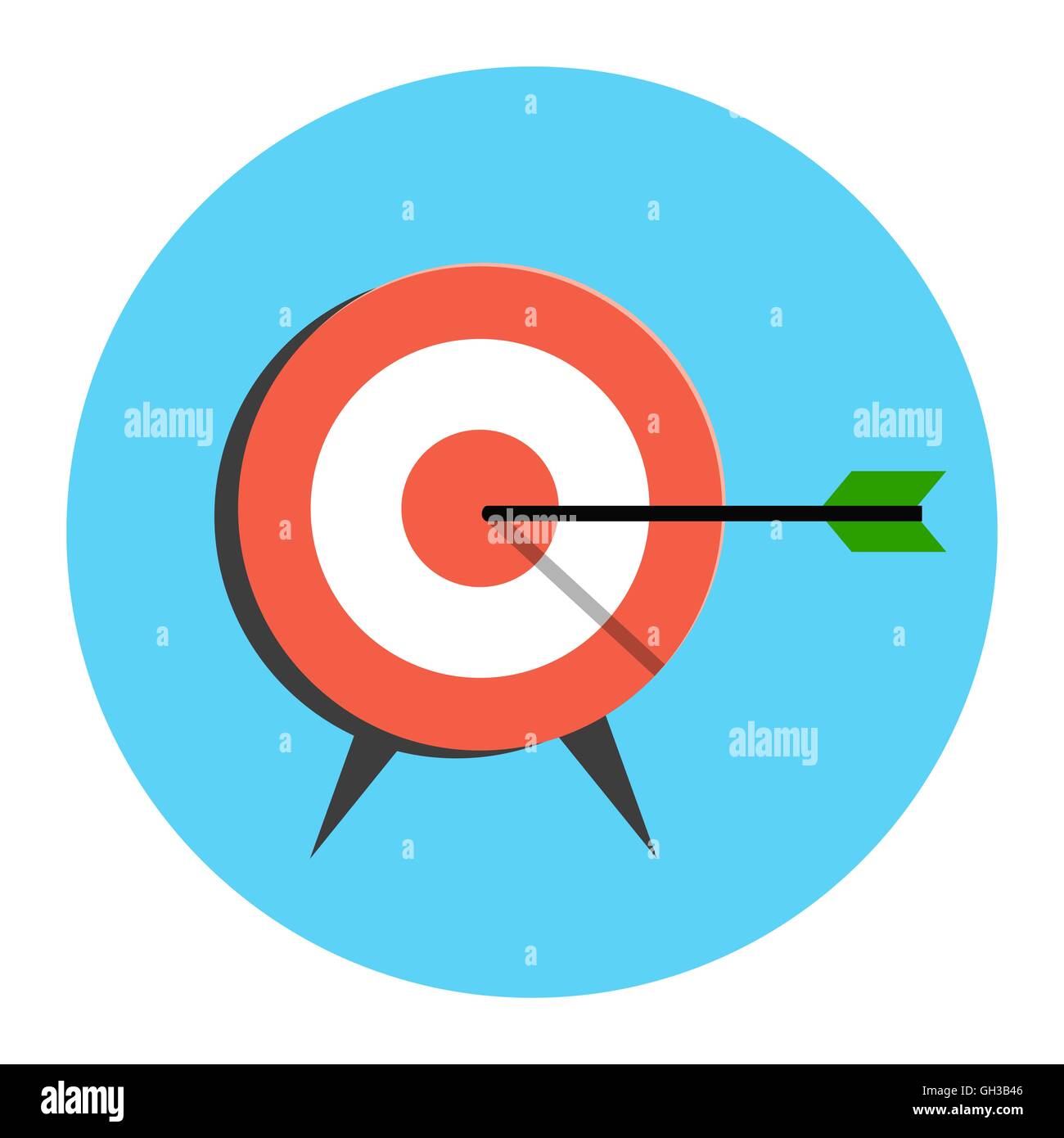 Target Icon. Flat style illustration. Isolated in colored circle on ...
