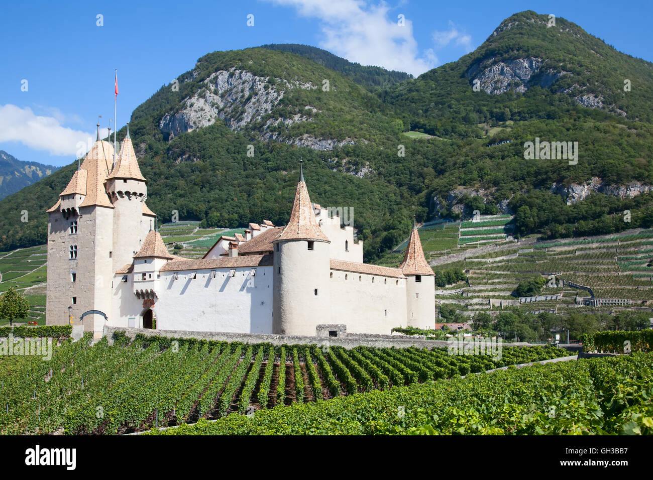 Famous castle Chateau d'Aigle in canton Vaud, Switzerland Stock Photo ...