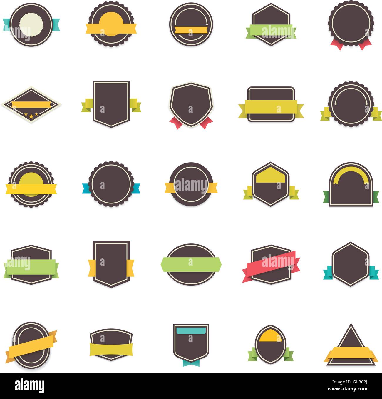 Vector flat badges and ribbons Stock Vector Image & Art - Alamy