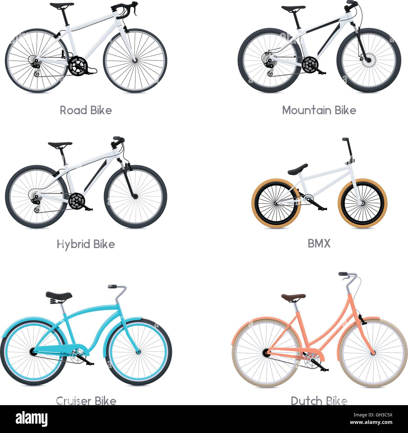Vector bicycles set Stock Vector Image & Art - Alamy