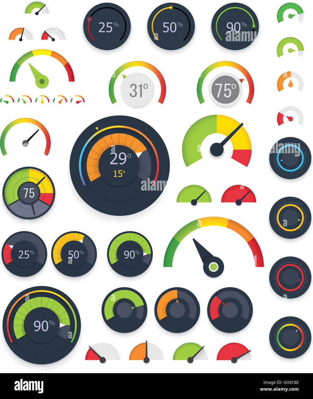 Vector gauges set Stock Vector Image & Art - Alamy