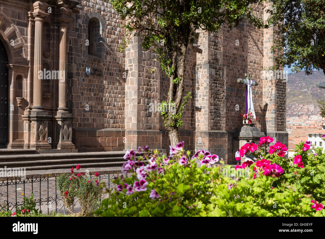 Cusco, Peru - May 14 : Side view of the Templo de Santo Domingo with ...
