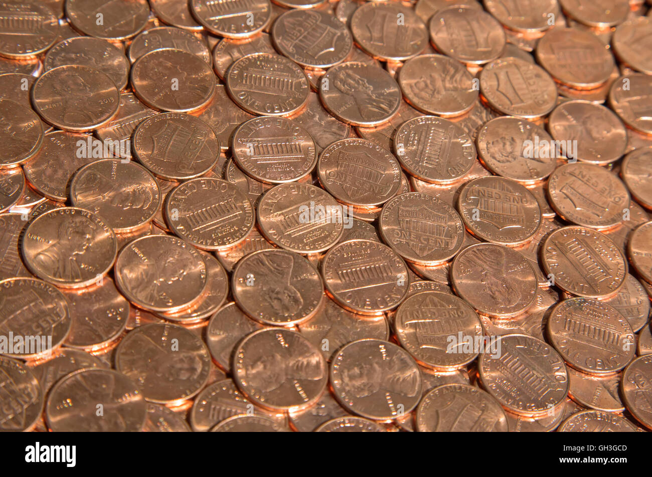 Huge pile of the US coins Stock Photo - Alamy