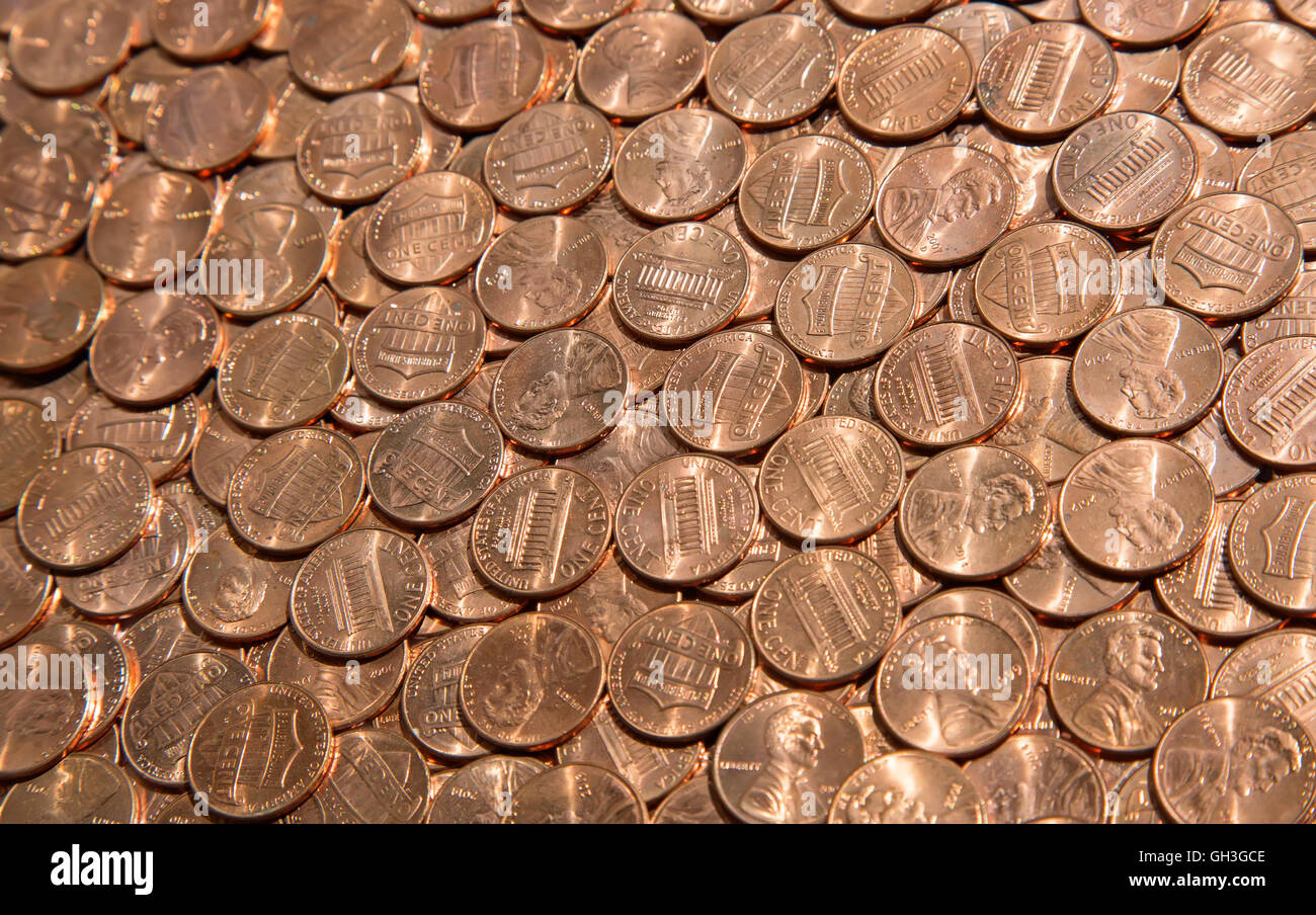 Huge pile of the US coins Stock Photo - Alamy