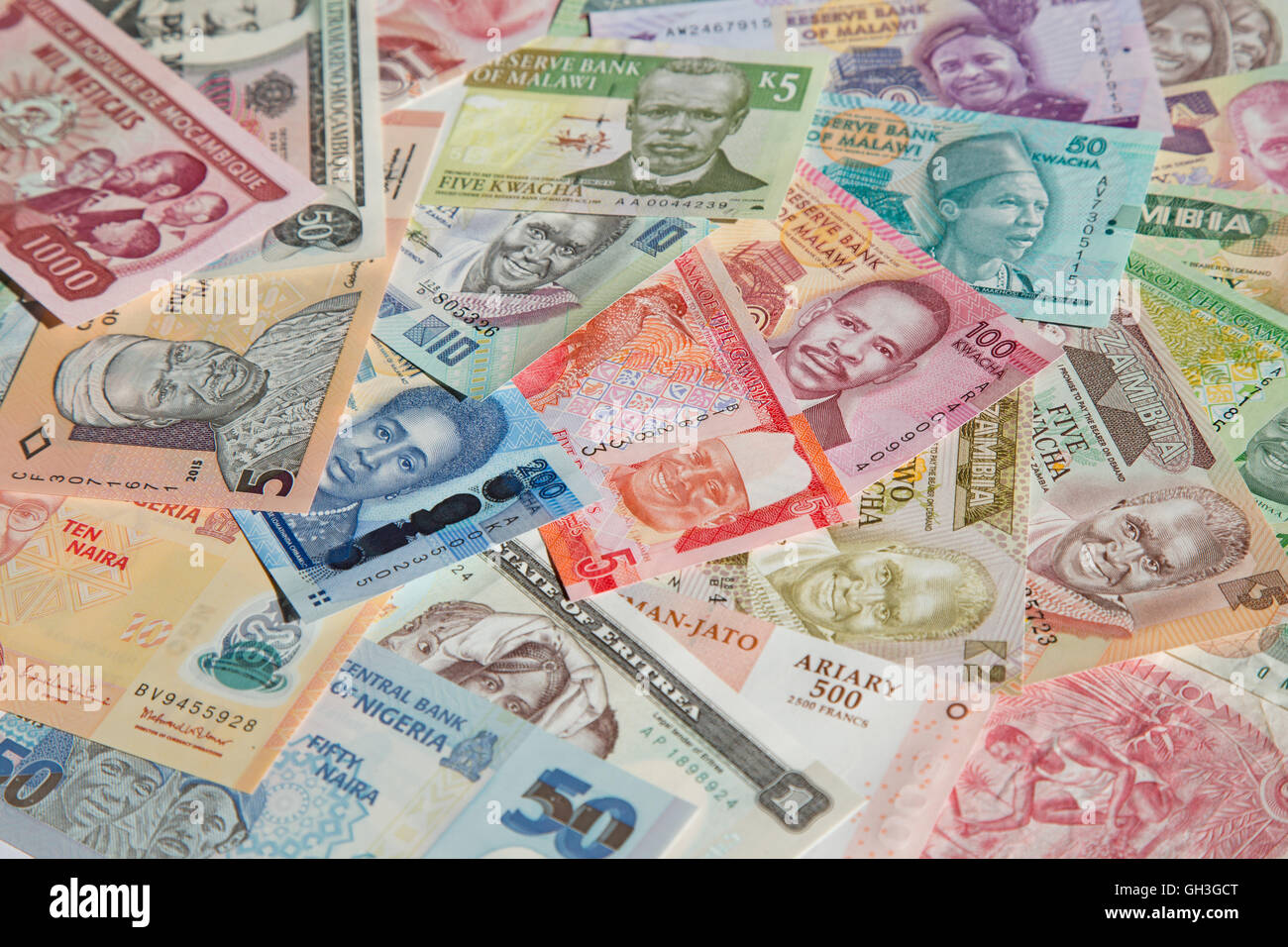 Variety of the African banknotes Stock Photo - Alamy