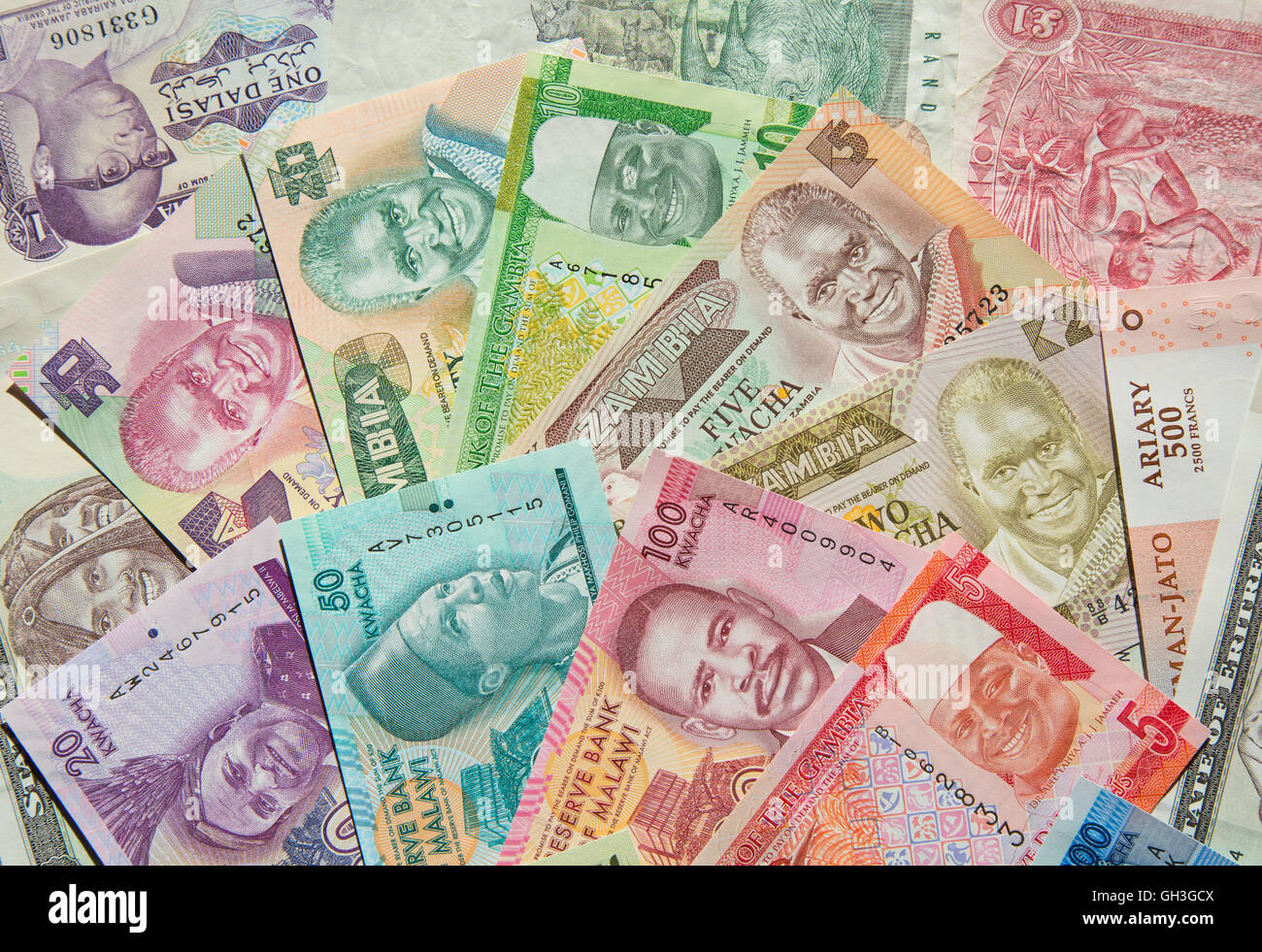 Variety of the African banknotes Stock Photo - Alamy