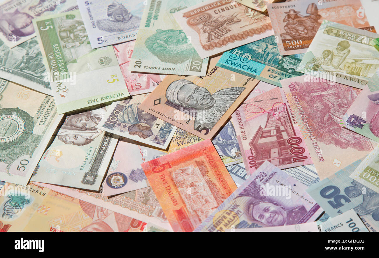 Variety of the African banknotes Stock Photo - Alamy