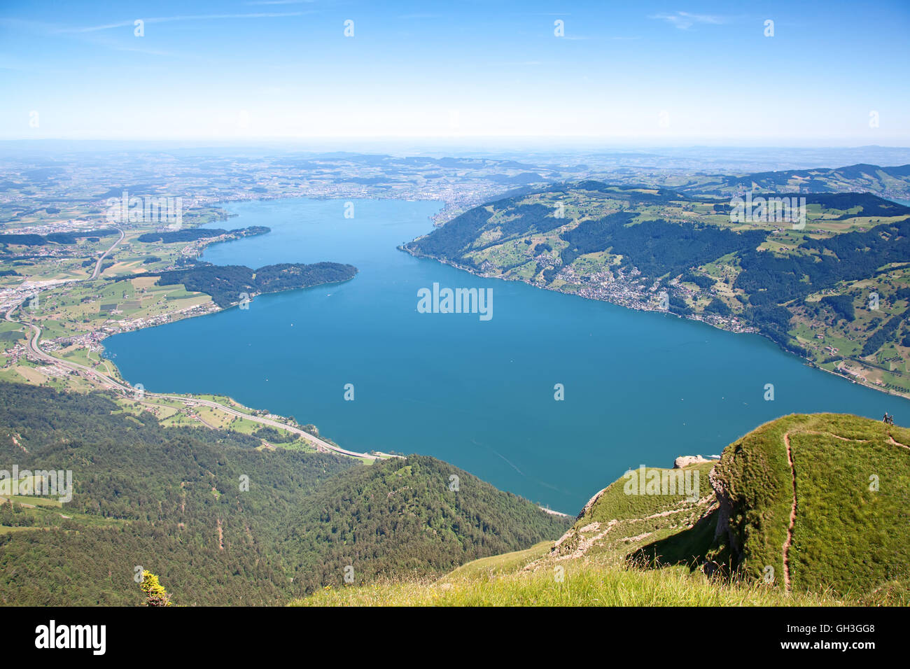 Serene alpine valley trail rigi hi-res stock photography and images - Alamy