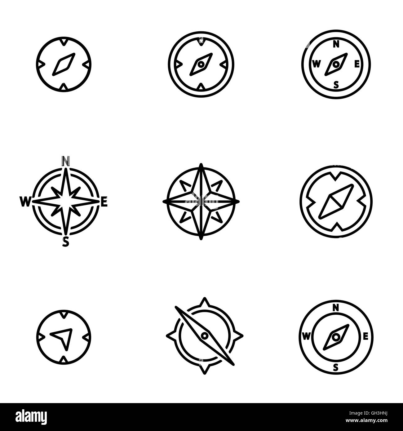 Magnetic compass Black and White Stock Photos & Images - Alamy