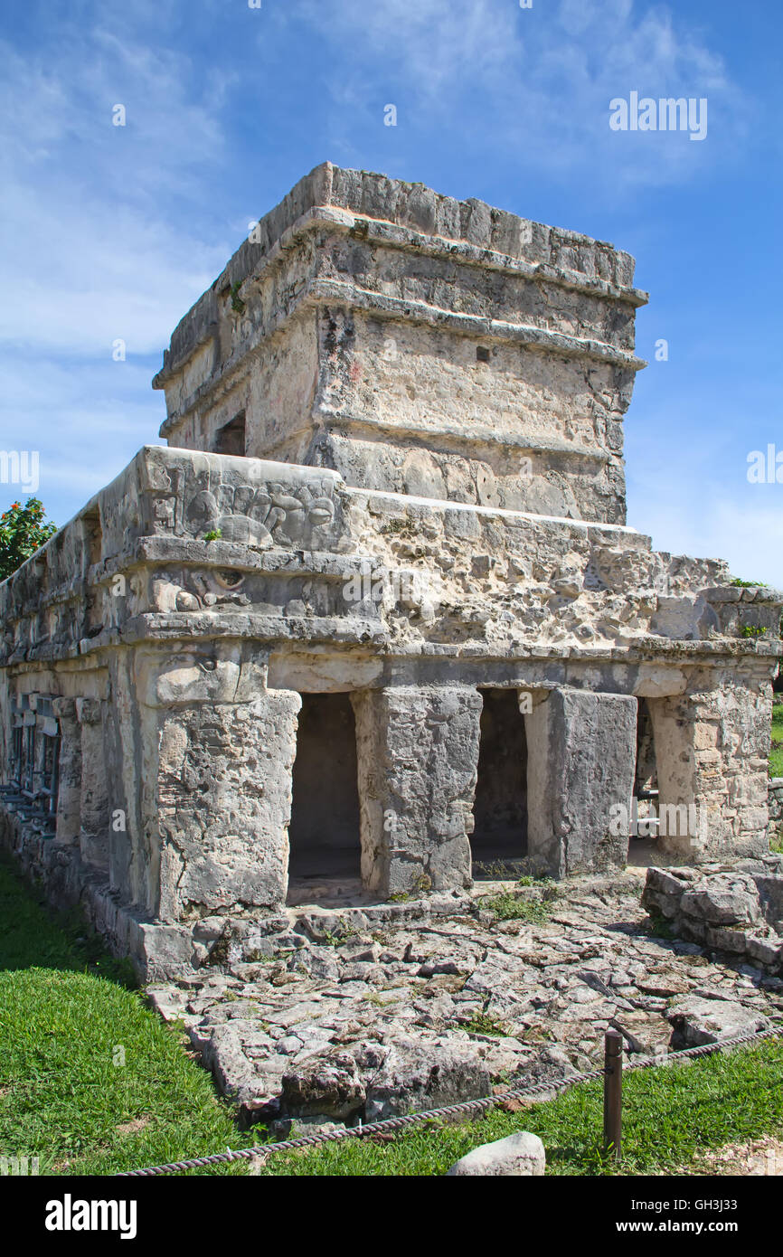 Ruins of the Mayan fortress and temple near Tulum, Mexico Stock Photo ...