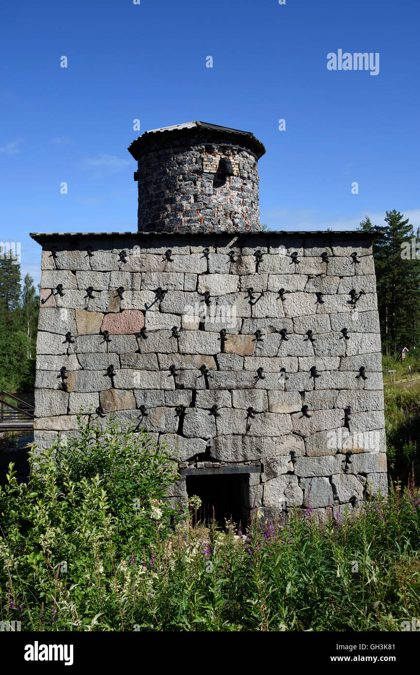 Old furnace made of stone, picture from the North of Sweden Stock Photo ...