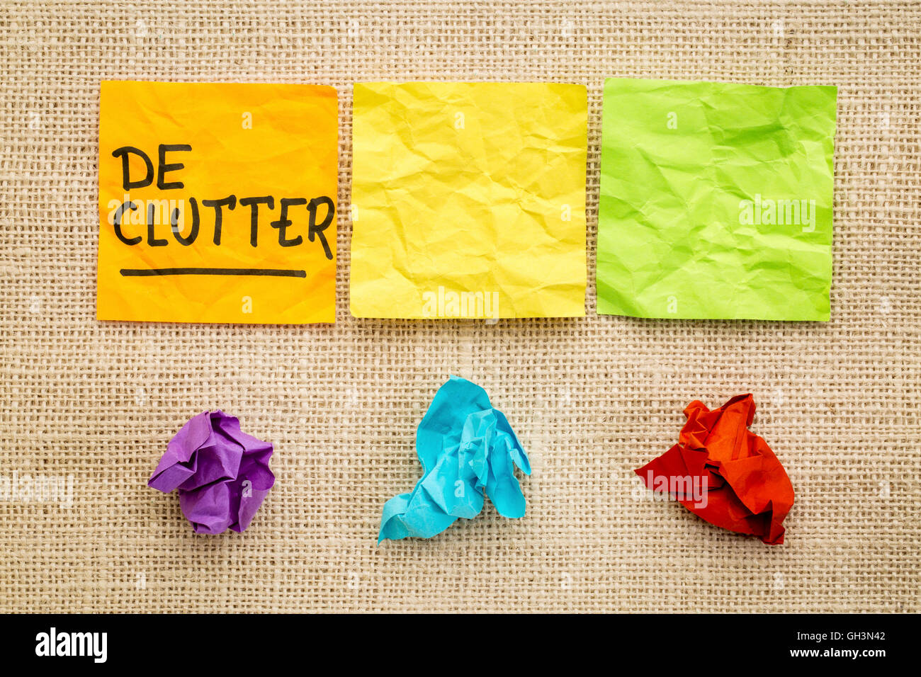 Declutter concept sticky notes hi-res stock photography and images - Alamy