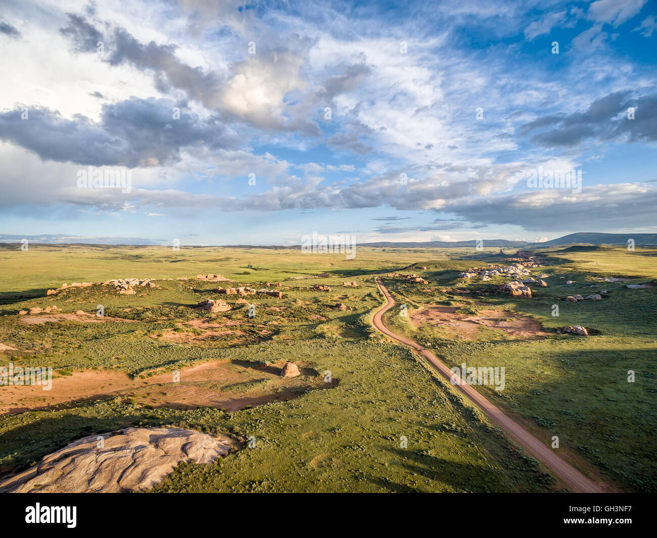 Ranch road over prairie at Sand Creek National Natural Landmark, Albany ...