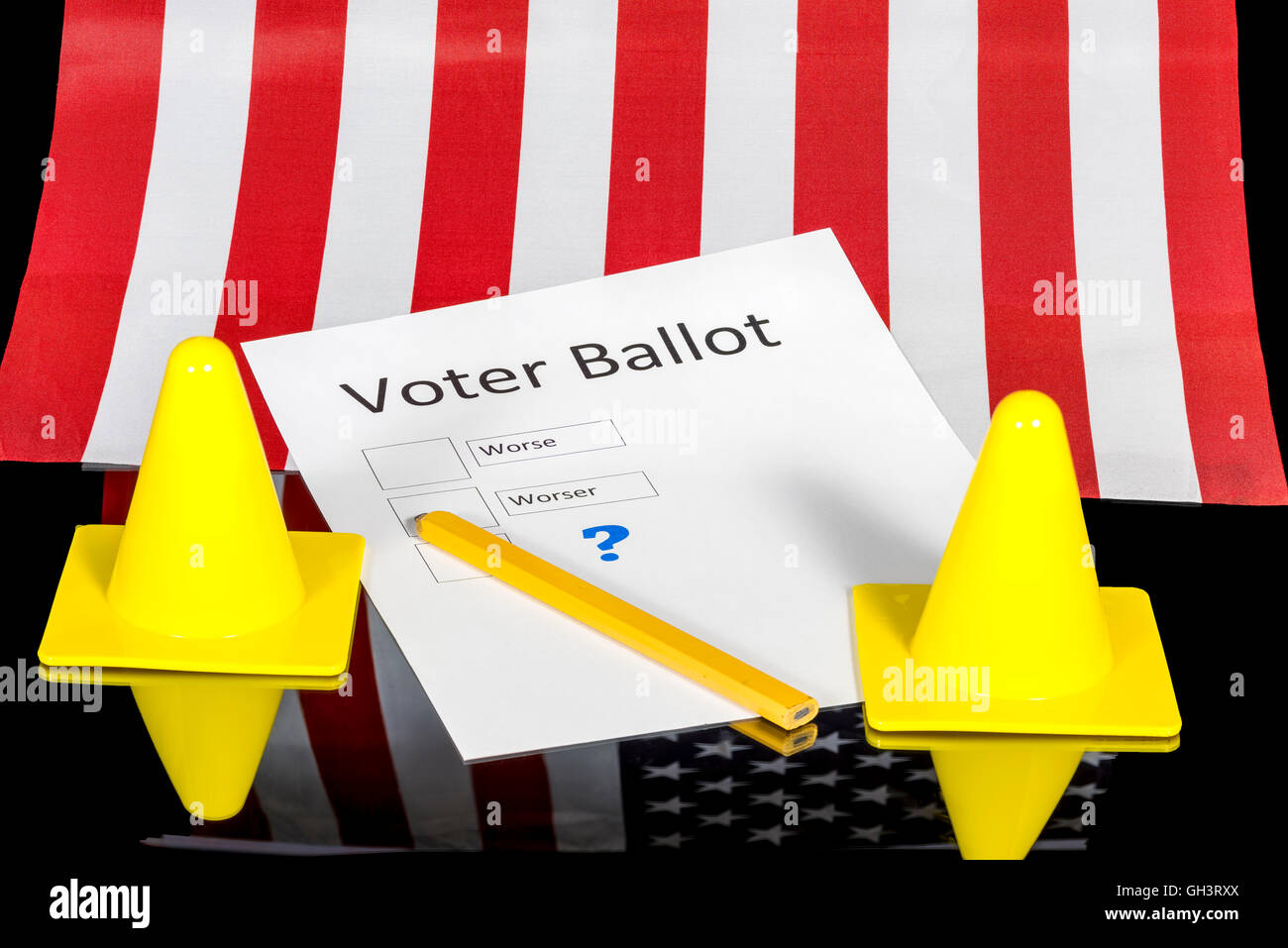 Voter ballot with not real choices that are funny Stock Photo - Alamy