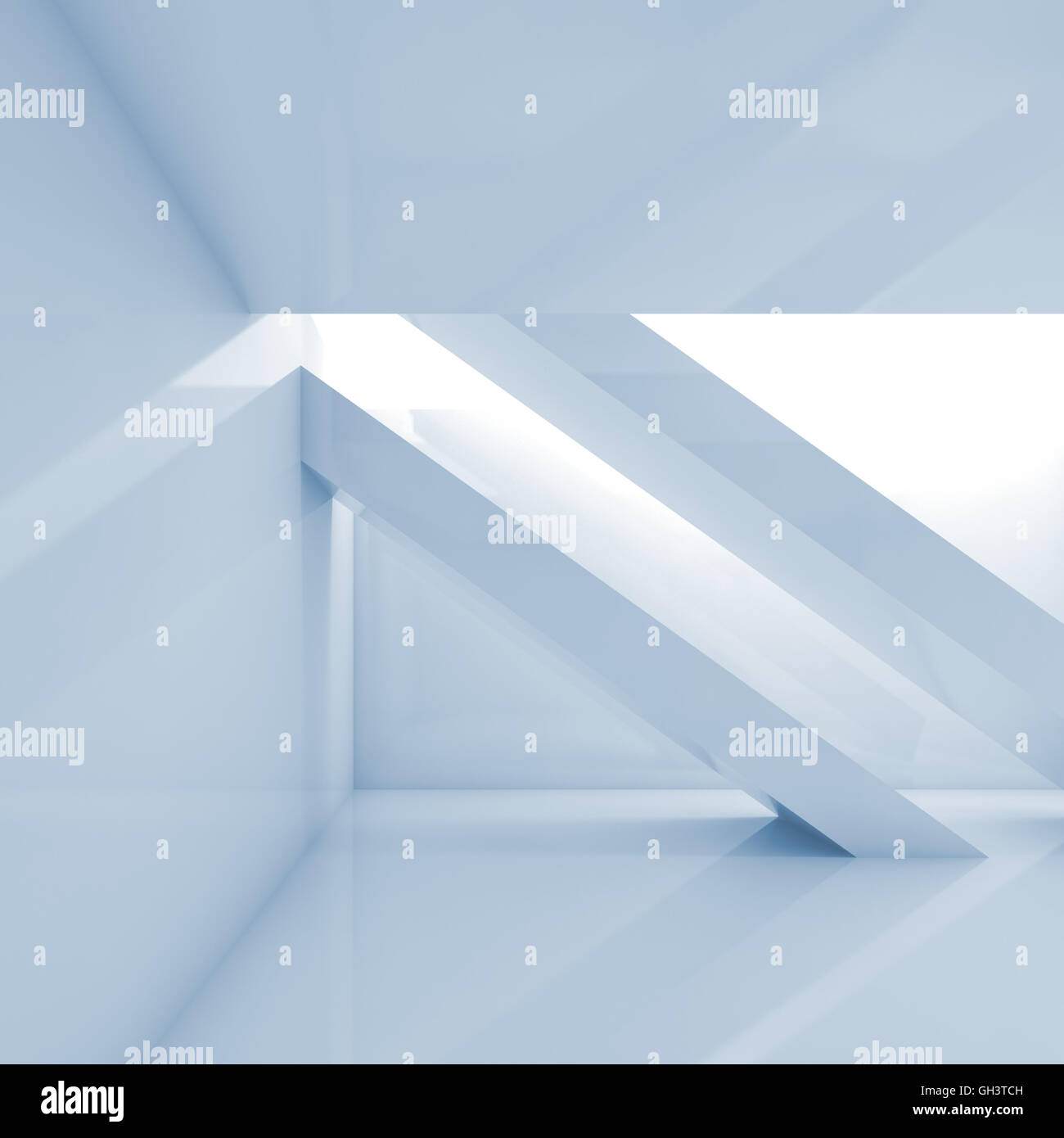 Abstract interior digital square background; empty room with two ...