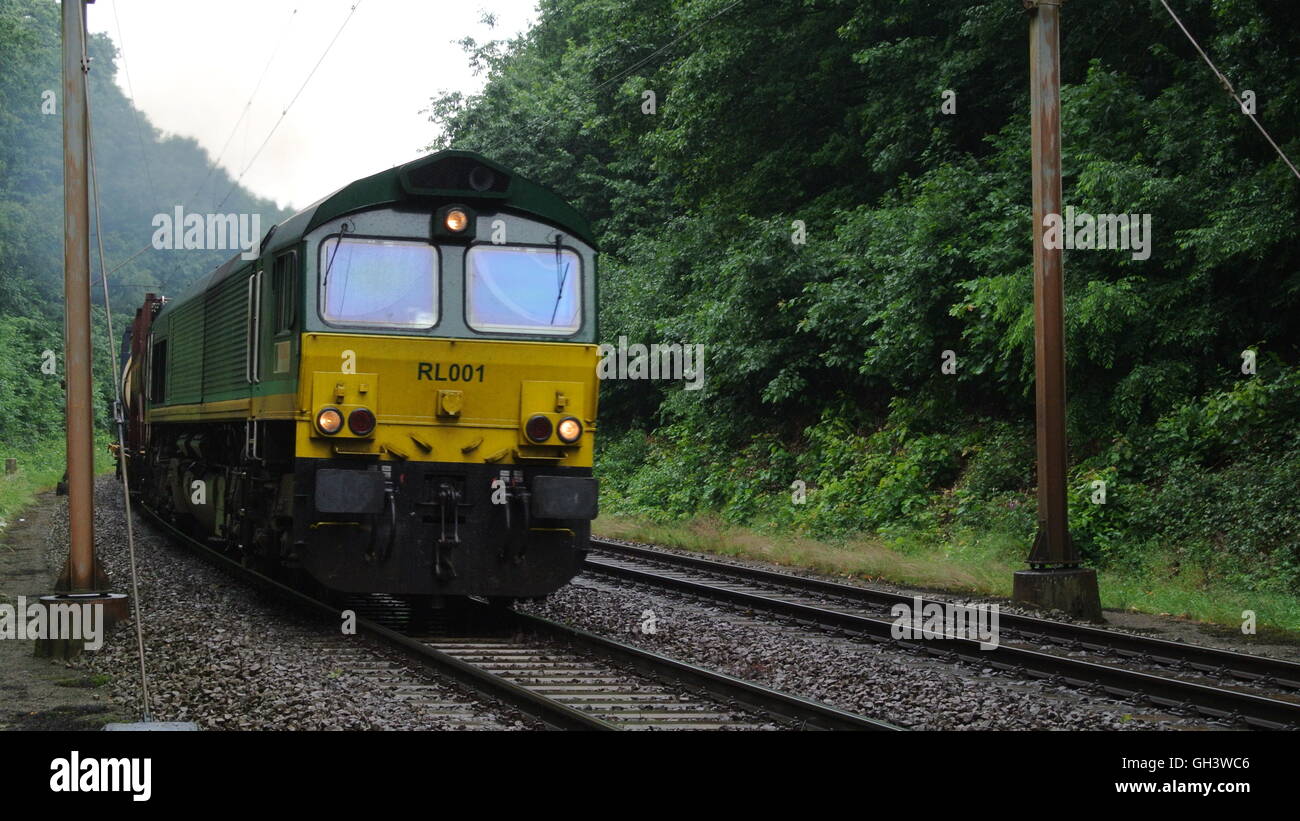 class 66 RL001 with container train at Venlo, Holland Stock Photo - Alamy