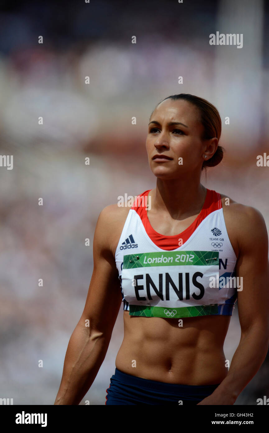 Jessica ennis winning the heptahlon at the 2012 london olympics hi-res ...