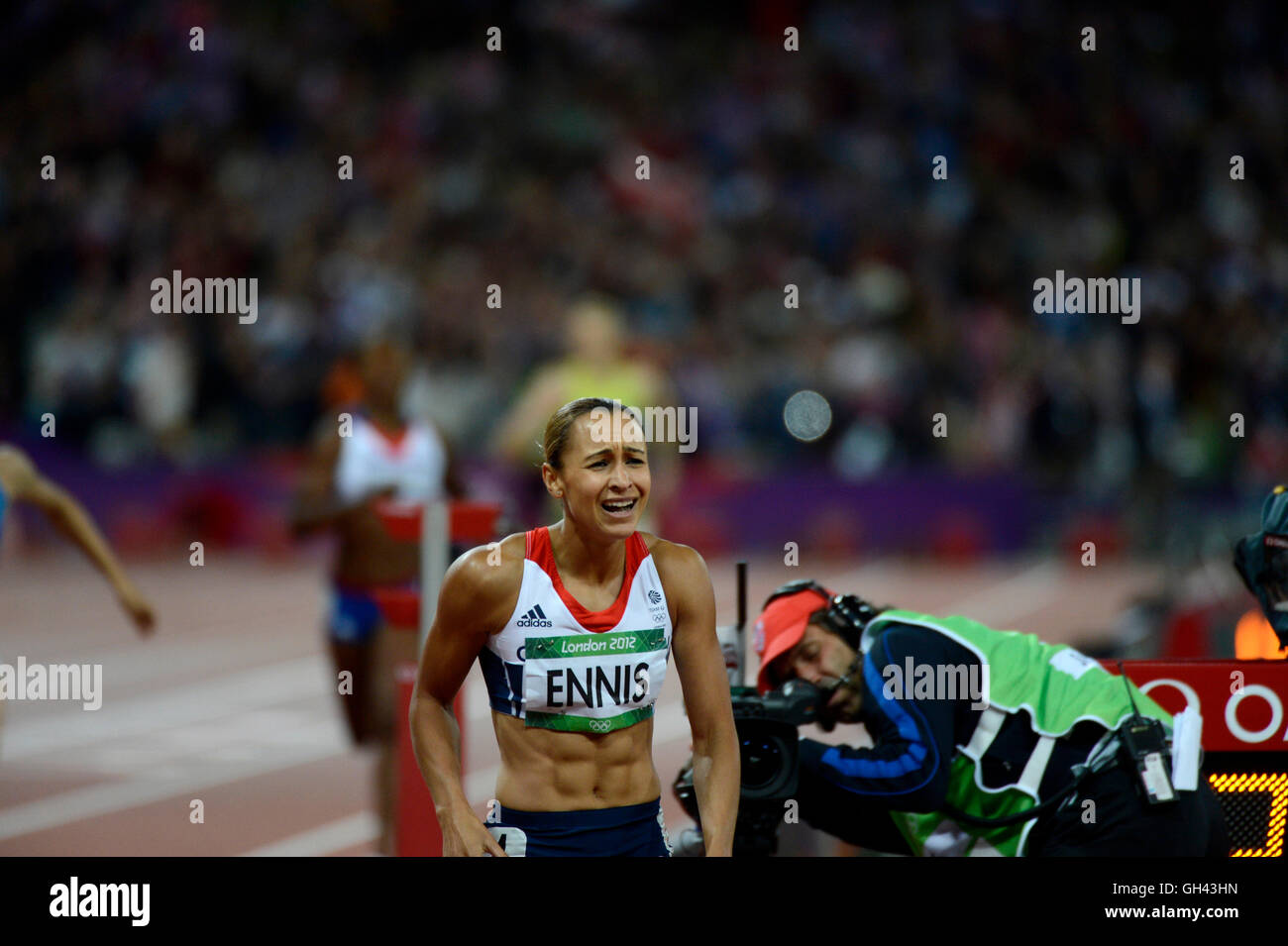 Jessica Ennis of Great Britain after winning the gold medal in the ...