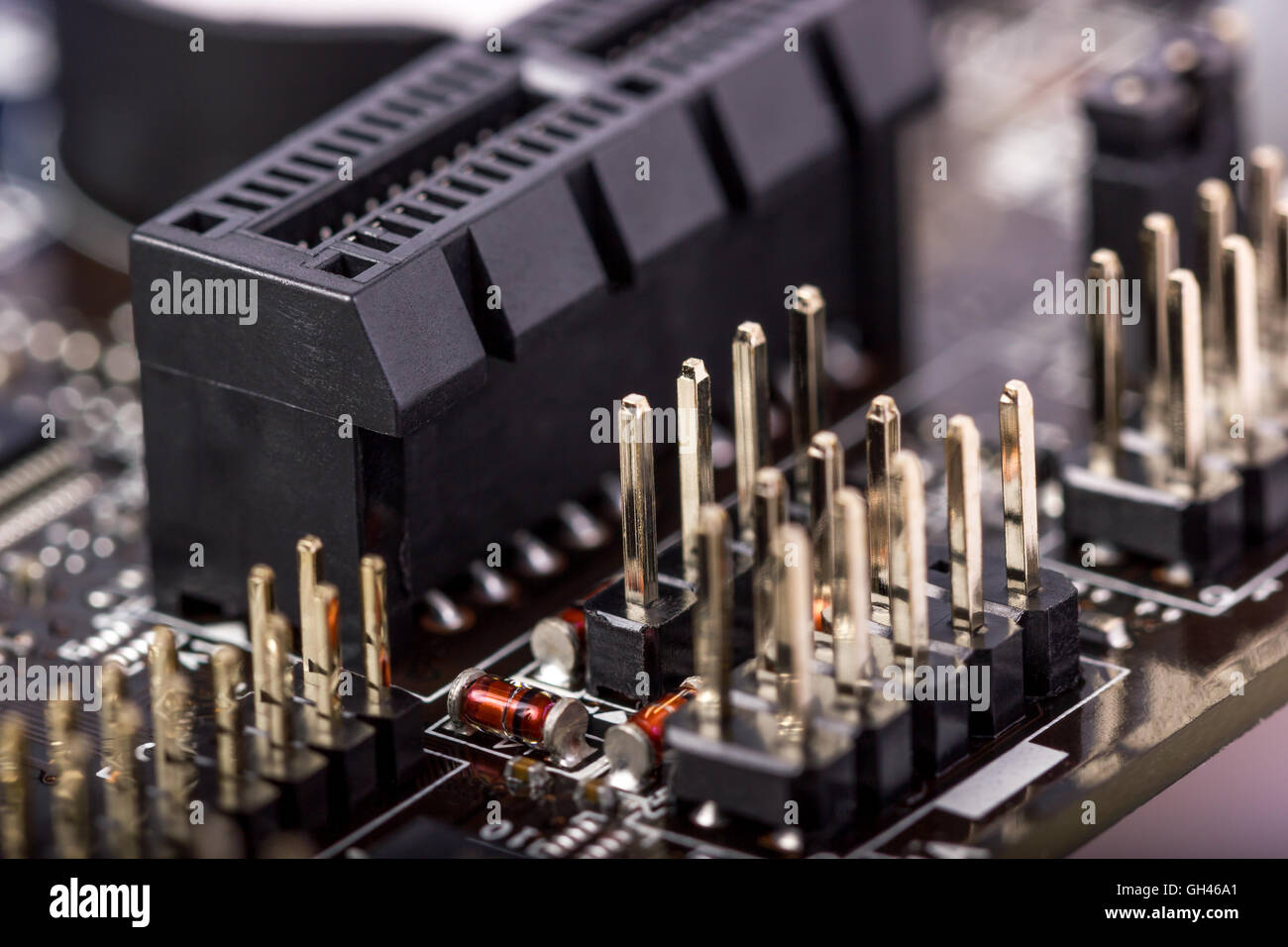 Electronic collection - closeup of computer circuit board with ...