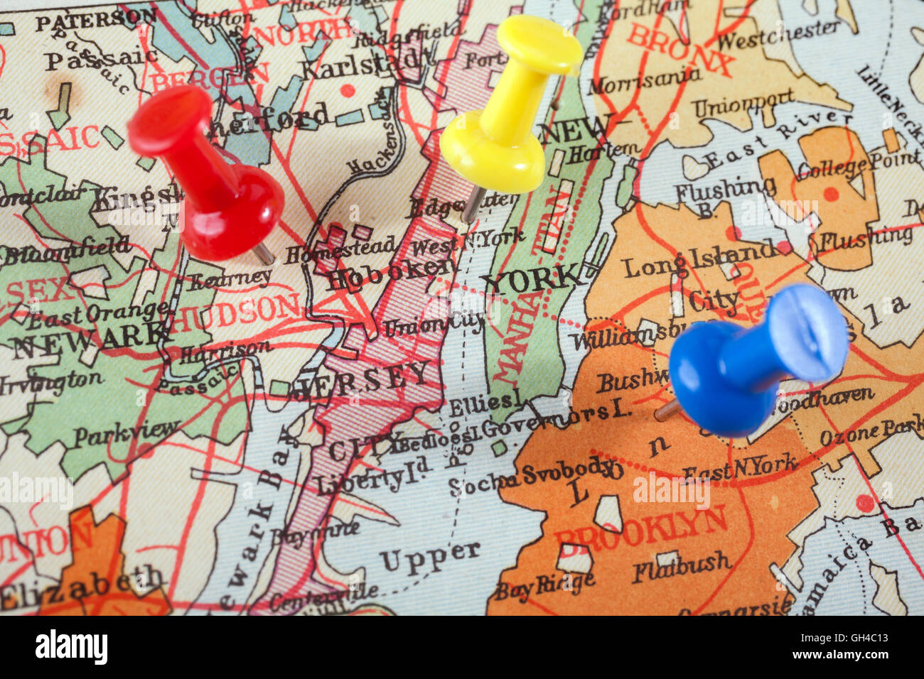 New york road map hi-res stock photography and images - Alamy