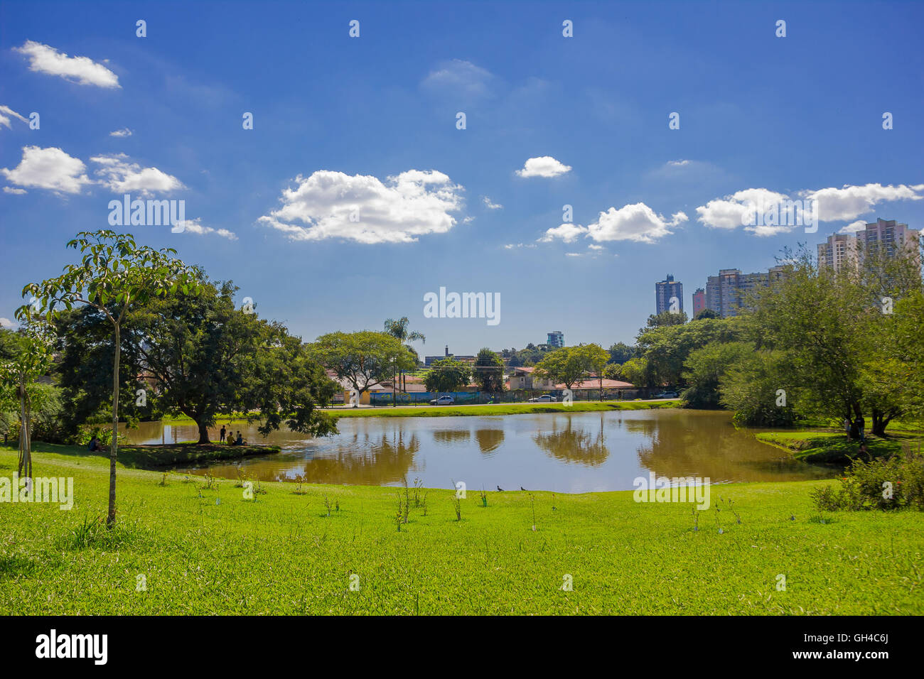 CURITIBA ,BRAZIL - MAY 12, 2016: people resting under the shadow of ...