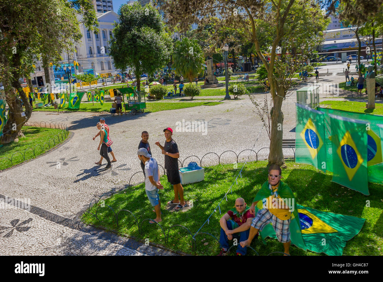 CURITIBA ,BRAZIL - MAY 12, 2016: unidentified people under the shadow ...
