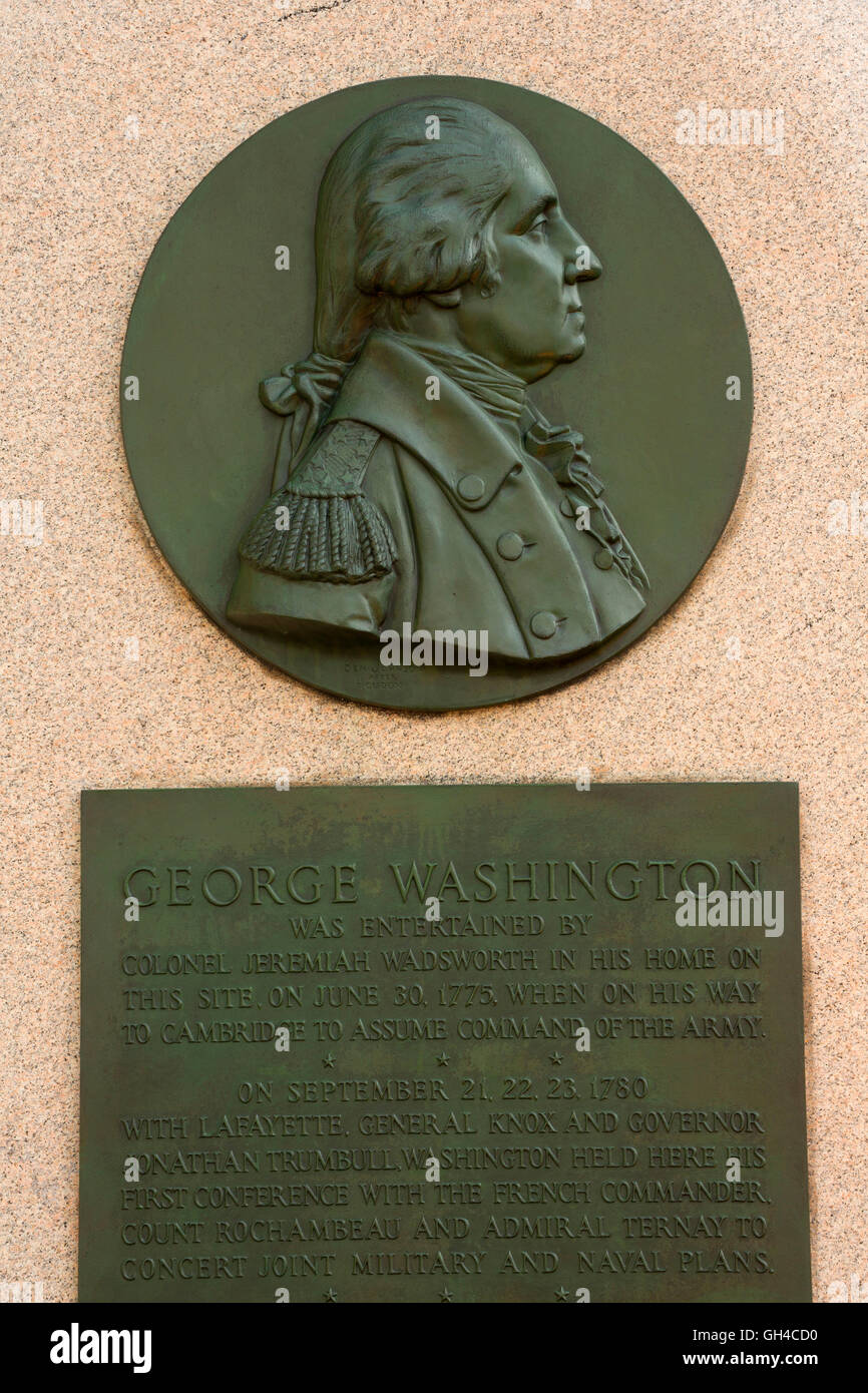 George Washington plaque, Wadsworth Atheneum, Hartford, Connecticut ...