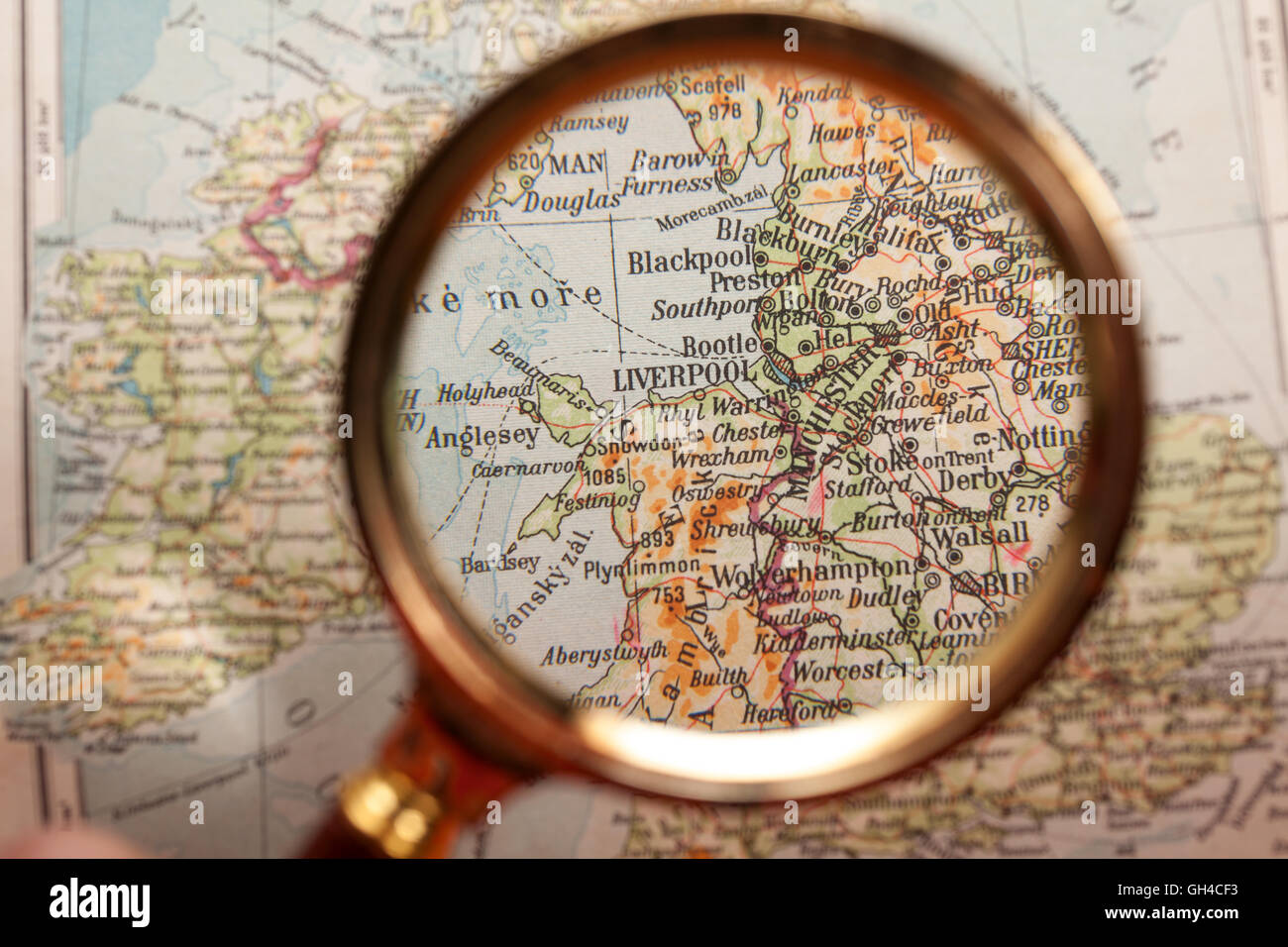 Map city liverpool map pin hi-res stock photography and images - Alamy