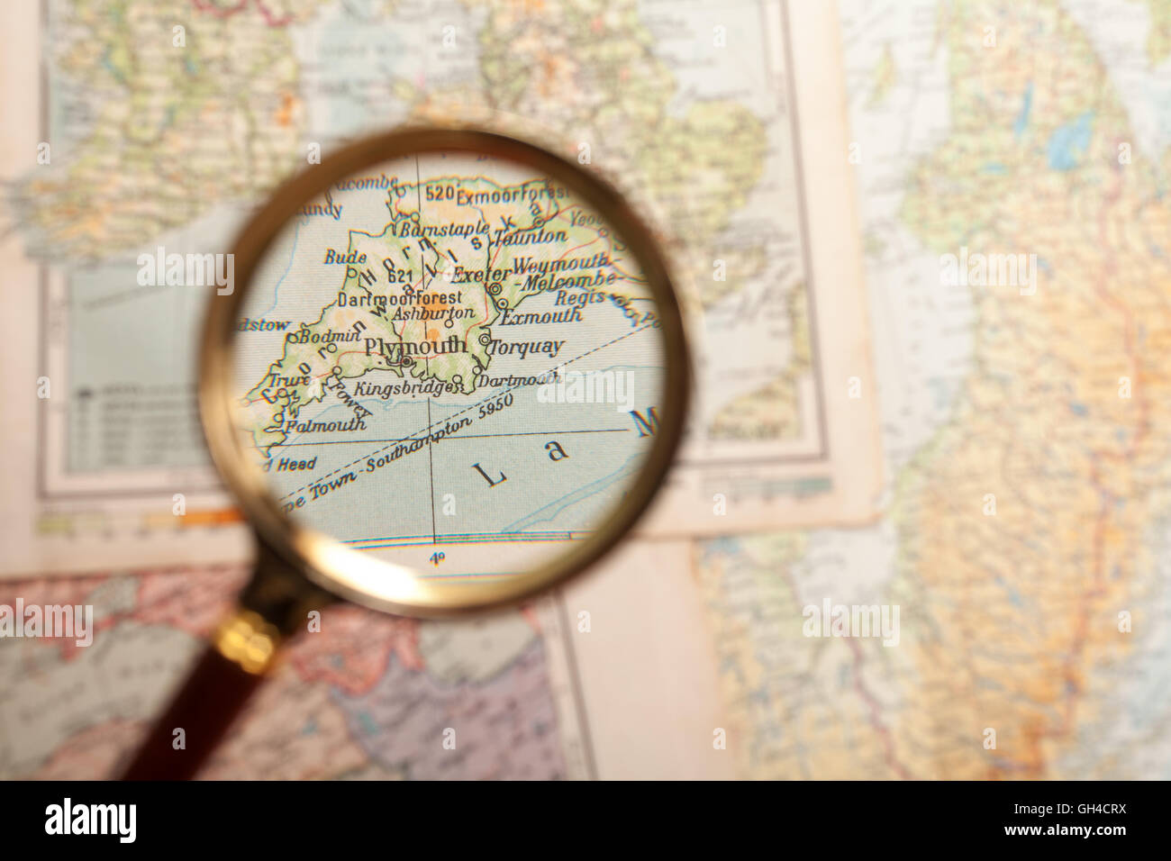 Map maps magnifying glass hi-res stock photography and images - Alamy