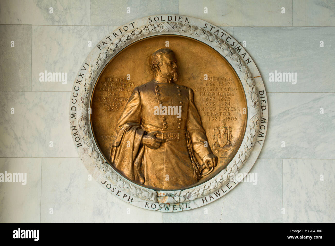 General Hawley medallion, Connecticut State Capitol, Hartford ...