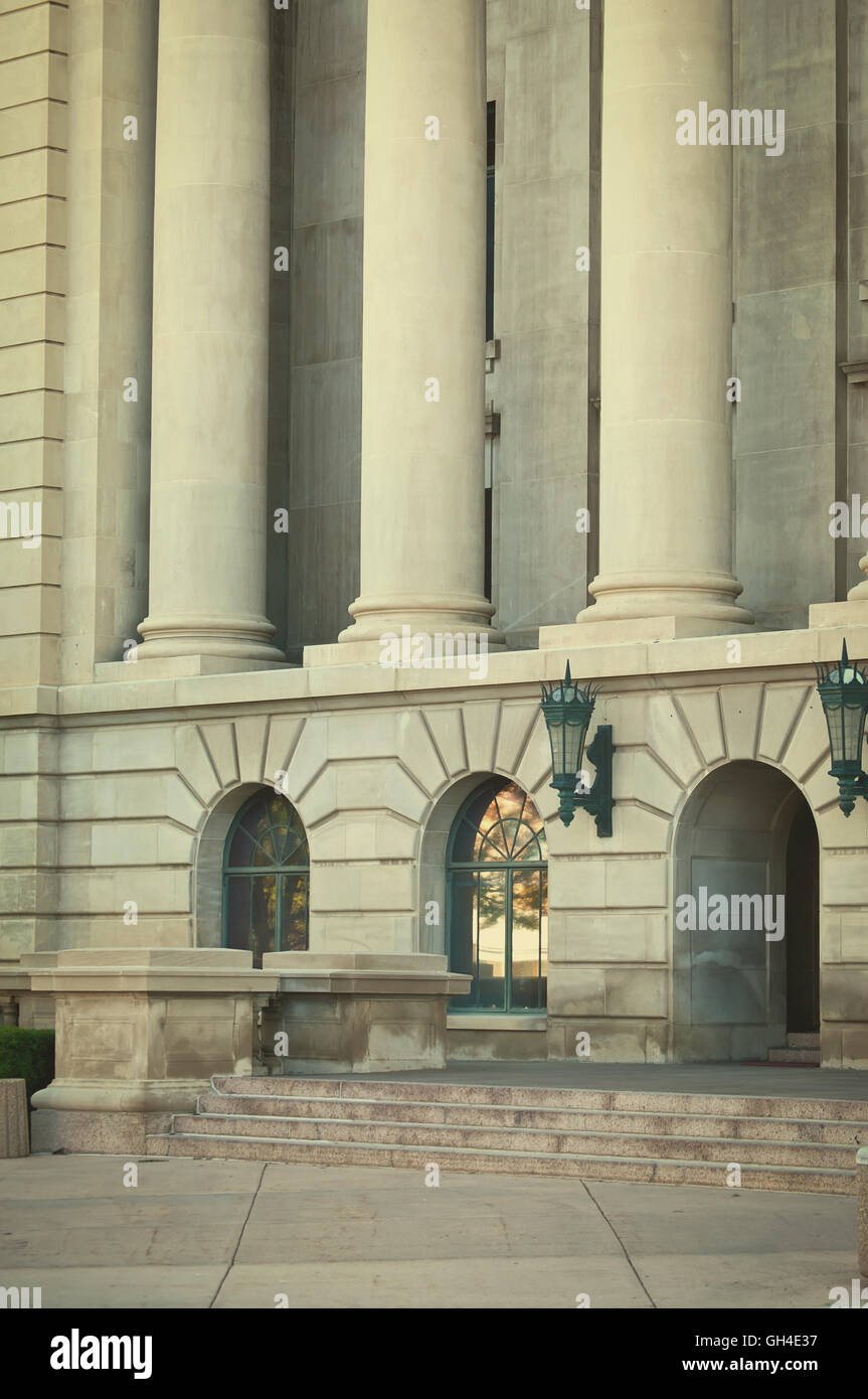 Main columns and entrance to the Weld county courthouse, Greeley ...