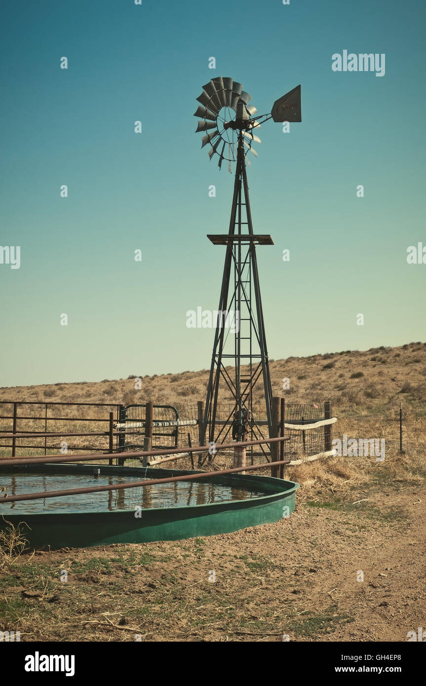Windmill and water tank hi-res stock photography and images - Alamy