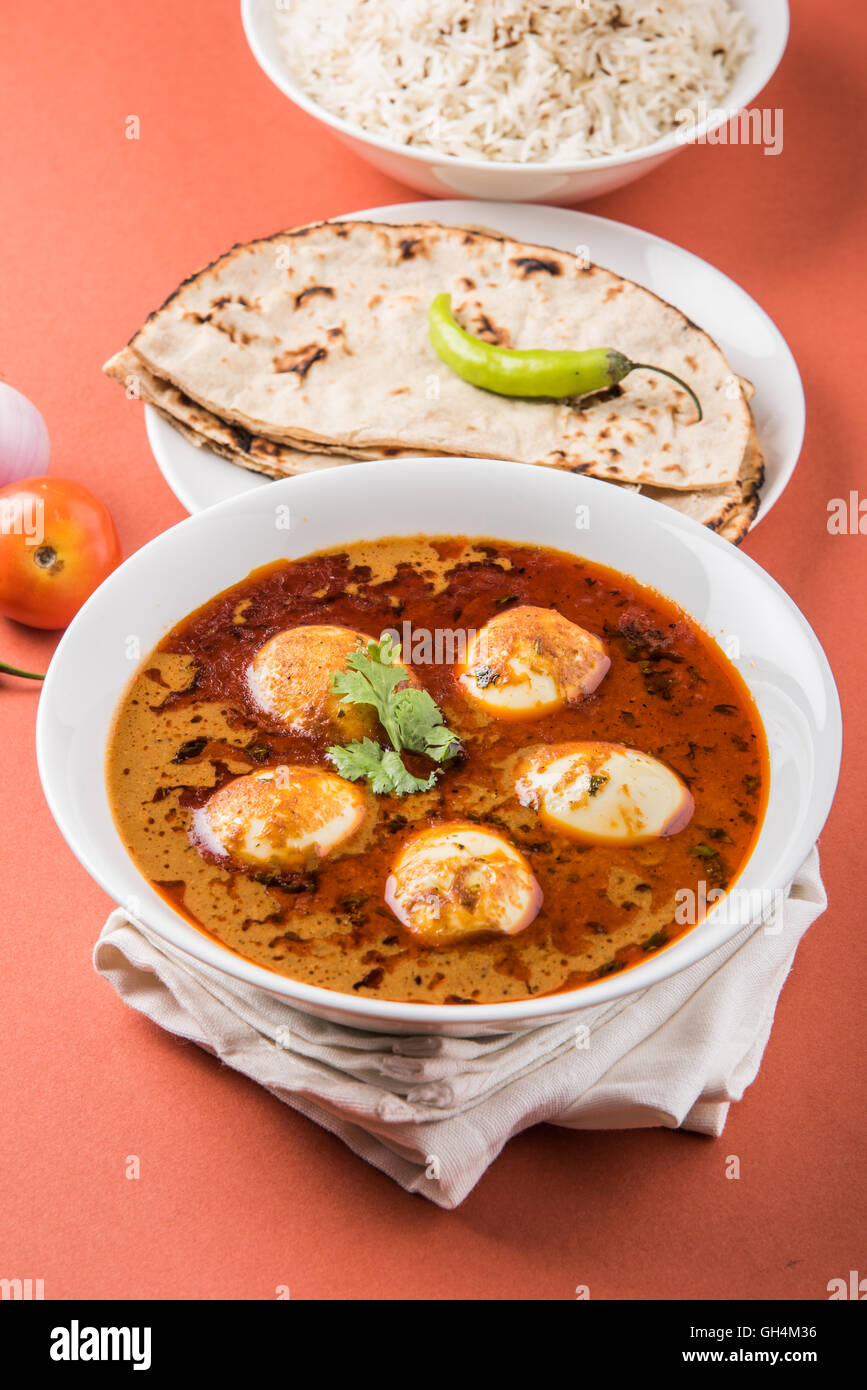 Egg Curry With Rotichapati And Jeera Rice Tasty And Spicy Anda Curry