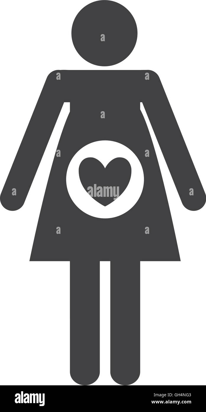 woman female pregnant pictogram icon. Vector graphic Stock Vector Image ...