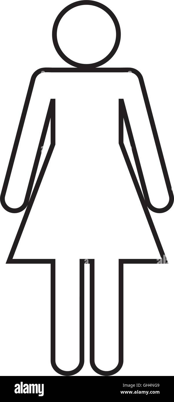 woman female pictogram silhouette icon. Vector graphic Stock Vector ...